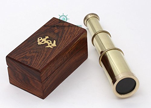 Roorkee Instruments India Brass Telescope with Box/Unique Gift