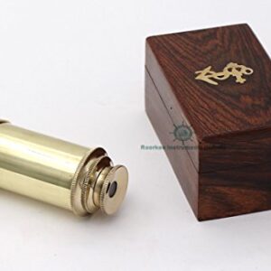 Roorkee Instruments India Brass Telescope with Box/Unique Gift