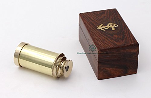 Roorkee Instruments India Brass Telescope with Box/Unique Gift