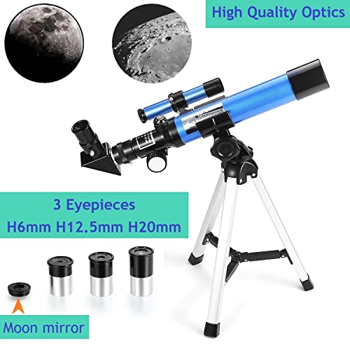 MaxUSee Kids Telescope 400x40mm with Finder Scope for Kids & Beginners + Portable 10X42 HD Monocular with BAK4 Prism FMC Lens for Moon Viewing Bird Watching Wildlife Scenery