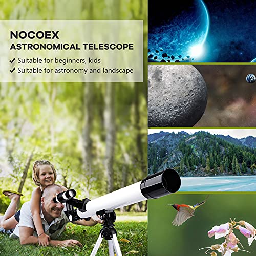 Telescopes for Adults Astronomy, 30X-300X Refractor Telescope for Kids and Beginners, 50mm Aperture 600mm Portable Telescope with Tripod, Phone Adapter, Shutter Remote to View Moon and Stars