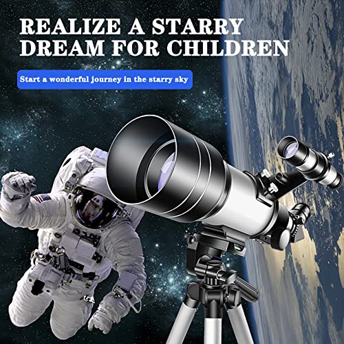 Timisea Kids Beginners Telescope, 70mm Aperture 300mm AZ Mount Astronomical Refracting Telescope, with Adjustable Tripod, Phone Adapter, Storage Bag