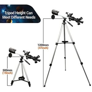 [Upgraded] Telescope, Astronomy Telescope for Adults, 60mm Aperture 500mm AZ Mount Astronomical Refracting Telescope for Kids Beginners with Adjustable Tripod, Phone Adapter, Nylon Bag