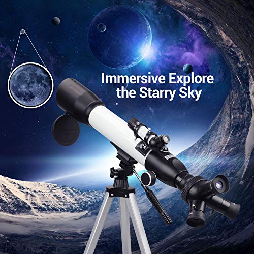 [Upgraded] Telescope, Astronomy Telescope for Adults, 60mm Aperture 500mm AZ Mount Astronomical Refracting Telescope for Kids Beginners with Adjustable Tripod, Phone Adapter, Nylon Bag