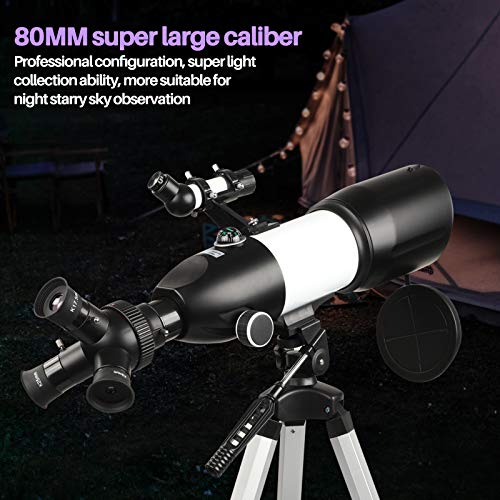 Telescope for Adults & Kids Monocular Refractor Telescope for Astronomy Beginners Professional 400mm 80mm with Tripod & Smartphone Adapter