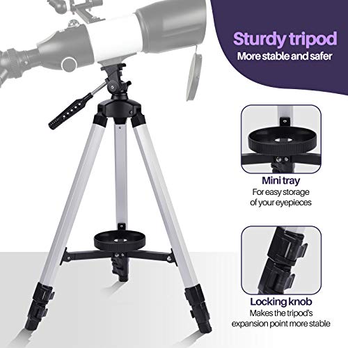 Telescope for Adults & Kids Monocular Refractor Telescope for Astronomy Beginners Professional 400mm 80mm with Tripod & Smartphone Adapter