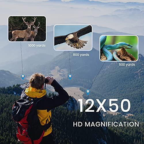 Monocular Telescope,12x50 High Power Monocular with Smartphone Adapter&Tripod&Hard Carrying Case-Waterproof Zoom Monocular for Adults,Perfect for Bird Watching Hiking Hunting Traveling