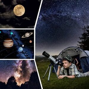 Merkmak Telescope for Kids, Astronomy Kids Telescope 360/50mm Spotting Scope, 90X Refractor Telescope, Telescopes for Astronomy Beginners with Tripod, Best Gift to Observe Deep Space Stargazing