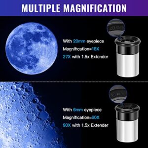 Merkmak Telescope for Kids, Astronomy Kids Telescope 360/50mm Spotting Scope, 90X Refractor Telescope, Telescopes for Astronomy Beginners with Tripod, Best Gift to Observe Deep Space Stargazing