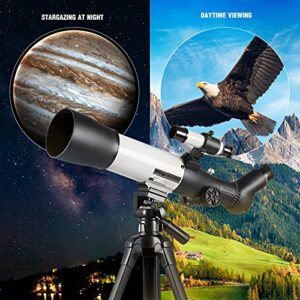 FREE SOLDIER Telescope for Adults Astronomy - 70mm Aperture 500mm Focus Length Astronomical Refractor Telescope for Kids Beginners with 3 Plossl Eyepieces Phone Adapter and Carry Bag