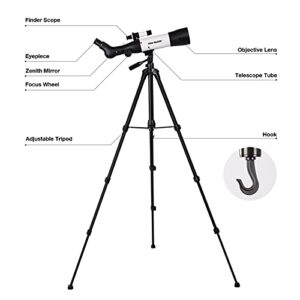 FREE SOLDIER Telescope for Adults Astronomy - 70mm Aperture 500mm Focus Length Astronomical Refractor Telescope for Kids Beginners with 3 Plossl Eyepieces Phone Adapter and Carry Bag