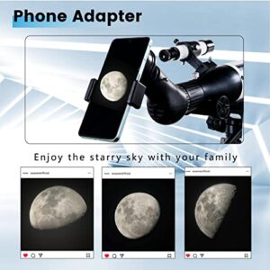 ESSENWI 70mm Refractor Telescope: 2 Eyepieces, Phone Adapter & Tripod. Fully-Coated Glass Optics for Beginners, Kids & Adults - Portable Travel Telescope.