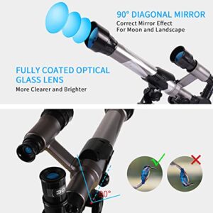 Artenjoyfine Telescope for Kids with Tripod and Finder Scope,20X 30X 40X Magnification,Portable Astronomical Landscape Telescope for Beginners and Children's Toys.