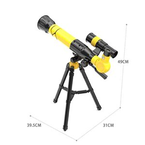 Timisea Telescope for Kids & Beginners, for a Young Astronomer,Portable Refractor Telescope with Tabletop Tripod and 3 Eyepieces, Explore Moon Space, Watch Night-Sky (Yellow)