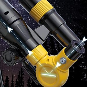 Timisea Telescope for Kids & Beginners, for a Young Astronomer,Portable Refractor Telescope with Tabletop Tripod and 3 Eyepieces, Explore Moon Space, Watch Night-Sky (Yellow)