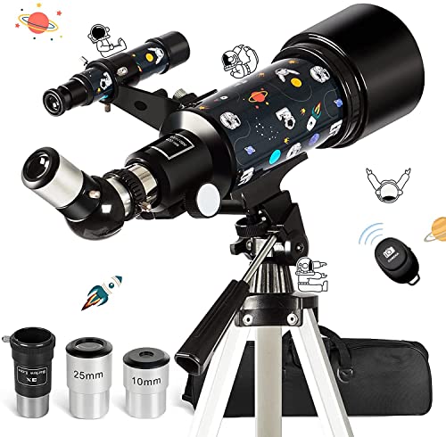 FREE SOLDIER Telescopes for Kids and Adults Astronomy, 70mm Aperture and 400mm Focal Length Professional Astronomy Telescope for Beginners with Smartphone Adapter Carry Bag Adjustable Tripod