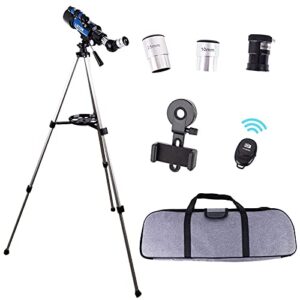 LUXUN Telescope for Astronomy Beginners Kids Adults, 70mm Aperture 400mm Astronomical Refracting Portable Telescope - Travel Telescope (40070-blue)