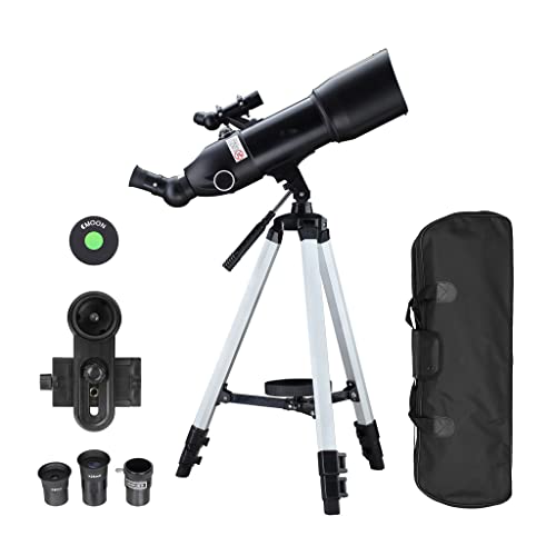 GHGHF Telescopes for Adults Astronomy Beginners 80mm Telescopes with 10X Phone Mount Telescope Tripod and Case