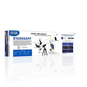 Explore One STAR50APP - 50mm Refractor Telescope w/Panhandle Mount and Astronomy APP