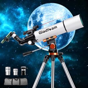 telescopes for adults astronomy, 80mm aperture 500mm professional refractor telescopes for kids, beginners telescope with adjustable tripod, phone adapter to observe the moon and planet