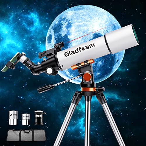 Telescopes for Adults Astronomy, 80mm Aperture 500mm Professional Refractor Telescopes for Kids, Beginners Telescope with Adjustable Tripod, Phone Adapter to Observe The Moon and Planet