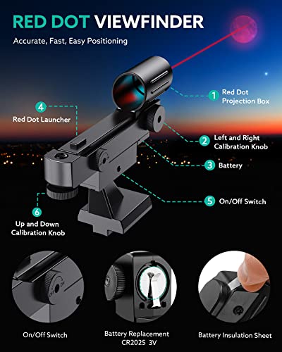 Telescopes for Adults Astronomy, 80mm Aperture 500mm Professional Refractor Telescopes for Kids, Beginners Telescope with Adjustable Tripod, Phone Adapter to Observe The Moon and Planet