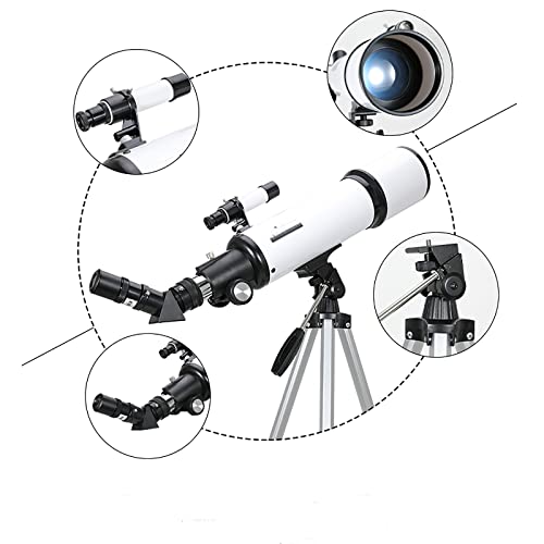 RHXWFDG Telescopes for Adults Astronomy, 70mm Aperture and 500mm Focal Length Monocular Telescope for Kids and Beginners, with 3X Barlow Lens Eyepiece etc