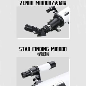 RHXWFDG Telescopes for Adults Astronomy, 70mm Aperture and 500mm Focal Length Monocular Telescope for Kids and Beginners, with 3X Barlow Lens Eyepiece etc