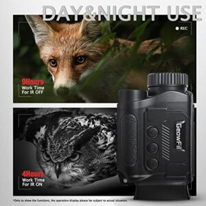 Night Vision Monocular 4K, Infrared Digital Night Vision with 984ft 8X Zoom 2000mAh Rechargeable Battery, 4K Video&40M Photos, Save Photos&Video with Audio for Adult Hunting Camping Military, 32G card