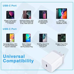 USB C Box Fast Charger Block for Samsung Galaxy A14/S21 FE/A13 5G/A23/A53/Z Fold4/S23/S22/A03S/A04S,iPhone 14/13 Pro Max/12/SE/11/8/XR,Pixel 7 Pro/6/5,GiGreen 20W Wall Charger Plug USB C Charger Brick