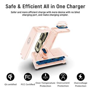 HATALKIN 3 in 1 Wireless Charging Station Compatible for Apple Products Multiple Devices Apple Watch 8 Ultra 7 SE 6 5 4 3 AirPods 3 Pro 2 iPhone 14 13 12 11 Pro Max XS XR 8 Fast Wireless Charger Stand