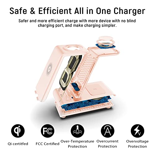 HATALKIN 3 in 1 Wireless Charging Station Compatible for Apple Products Multiple Devices Apple Watch 8 Ultra 7 SE 6 5 4 3 AirPods 3 Pro 2 iPhone 14 13 12 11 Pro Max XS XR 8 Fast Wireless Charger Stand