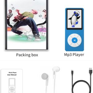 MP3 Player with 32GB TF Card,Built-in HD Speaker,Portable HiFi Music Player with Video/Voice Recorder/FM Radio/Photo Viewer/E-Book Player for Kids