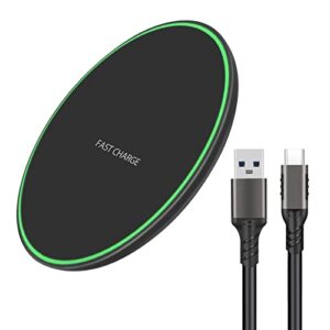 wireless charger for samsung galaxy s22/s22+/s21/s21+/s20/s20+/s10/s10+/s9/s8/s7/s6/note 20/note 10, fast wireless charging pad with 6.6ft 3.2 usb c cable, black. (no ac adapter)…