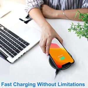 Wireless Charger for Samsung Galaxy S22/S22+/S21/S21+/S20/S20+/S10/S10+/S9/S8/S7/S6/Note 20/Note 10, Fast Wireless Charging Pad with 6.6ft 3.2 USB C Cable, Black. (No AC Adapter)…