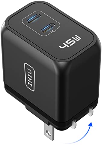 45W USB C Super Fast Charger, INIU I622 PD PPS Foldable Dual USB C Wall Charger Supports Super Fast Charging for Samsung S23 Ultra/S23/S22/S21/S20/Note, MacBook Air, Steam Deck, iPhone 14, iPad