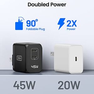 45W USB C Super Fast Charger, INIU I622 PD PPS Foldable Dual USB C Wall Charger Supports Super Fast Charging for Samsung S23 Ultra/S23/S22/S21/S20/Note, MacBook Air, Steam Deck, iPhone 14, iPad