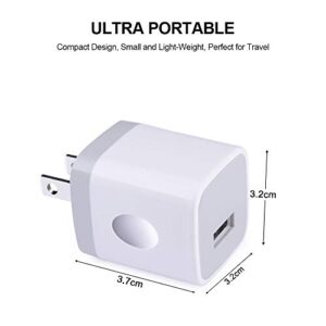 Single Port USB Wall Charger, GiGreen 1A/5V Power Adapter 5 Pack Charging Block Cube Plug Box Compatible Phone X/8/7/Xs/XR/6s/5/SE, Samsung S9/S8/S7/S6 Edge, Note 8, LG G5 V30, Moto, Pixel, Nexus, HTC