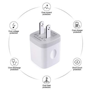 Single Port USB Wall Charger, GiGreen 1A/5V Power Adapter 5 Pack Charging Block Cube Plug Box Compatible Phone X/8/7/Xs/XR/6s/5/SE, Samsung S9/S8/S7/S6 Edge, Note 8, LG G5 V30, Moto, Pixel, Nexus, HTC