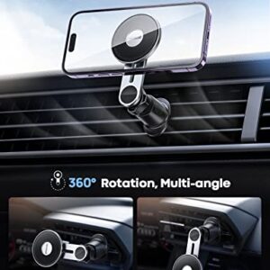 Lamicall for MagSafe Car Phone Mount - [Aluminum Stable Frame] [20 Strong Magnets] Magnetic Car Vent Phone Holder Mount, Air Vent Car Holder Mount for iPhone 14 13 12 Pro Plus Max Mini MagSafe Case