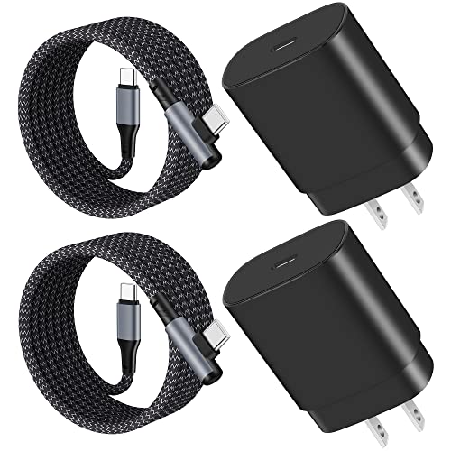 Super Fast Charger Type C, 2Pack 25W USB C Wall Charger Block with Right Angle 10FT Long USB C to USB-C Cable Fast Charging for Samsung Galaxy S23/S23+/S23 Ultra/S22/S22 Ultra/S21/S20/Note 20/Z Fold 4