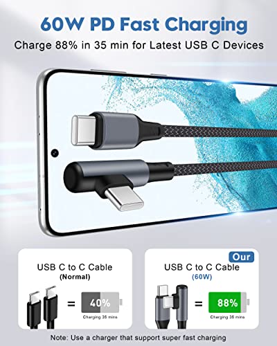 Super Fast Charger Type C, 2Pack 25W USB C Wall Charger Block with Right Angle 10FT Long USB C to USB-C Cable Fast Charging for Samsung Galaxy S23/S23+/S23 Ultra/S22/S22 Ultra/S21/S20/Note 20/Z Fold 4