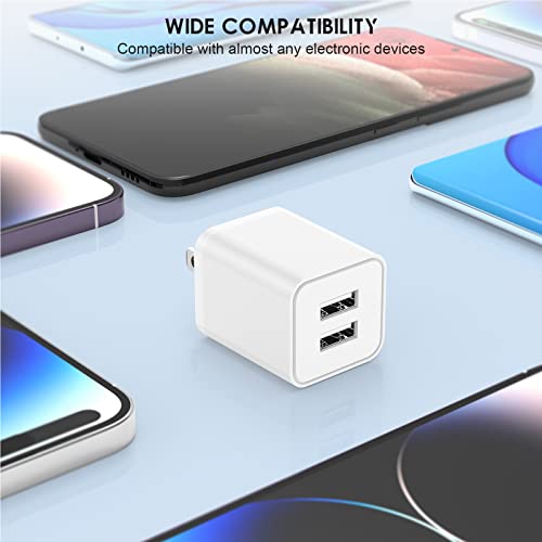 USB Charger 5v 2.4a,Cabepow [2Pack] Dual Port 12W USB Wall Plug,Charger Block Adapter Cube Replacement for iPhone Xs/XS Max/XR/X/8/7/6/Plus iPad Pro/Air/Mini, Galaxy9/8/7(ETL Certified)