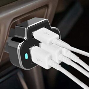 Aduro 4 Port Car Charger USB Adapter, 12V Fast Car Charger USB Adapter Power Station 5.2A/26W Output (Black)