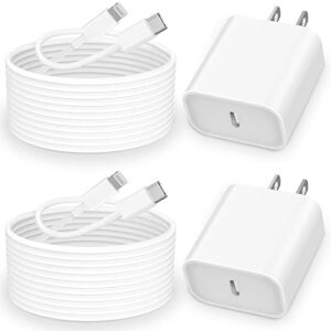 [apple mfi certified] iphone fast charger, desoficon 2 pack 20w usb c power delivery wall charger plug with 6.6ft type c to lightning quick charge data sync cord compatible for iphone/ipad/airpods pro