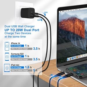 Samsung Android Phone Charger Fast Charging for Galaxy A13 A14 5G A03s A53 S22 Ultra S21 S20 A04s A23 Pixel 7 Pro 6, 20W Power Wall Charger Plug,38W USB C Cigarette Lighter Adapter, 3+6FT Type C Cable