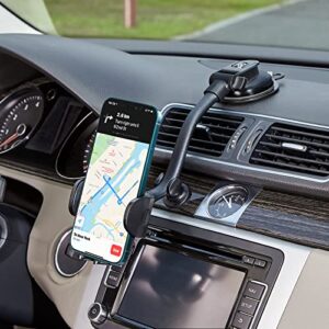 APPS2Car Cell Phone Holder for Car Phone Mount for Car Long Arm Dashboard Windshield Car Phone Holder Mount Strong Suction Cup Anti-Shake Stabilizer Phone Car Holder for All iPhone Android Smartphone