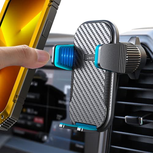 LISEN Car Phone Holder Mount 2022 Upgraded Car Vent Phone Mount with Newest Metal Air Vent Clip Never Rupture Hands Free Cell Phone Holder Mount for Car Compatible for iPhone 14 Pro Max 13 12 Samsung