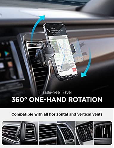 LISEN Car Phone Holder Mount 2022 Upgraded Car Vent Phone Mount with Newest Metal Air Vent Clip Never Rupture Hands Free Cell Phone Holder Mount for Car Compatible for iPhone 14 Pro Max 13 12 Samsung