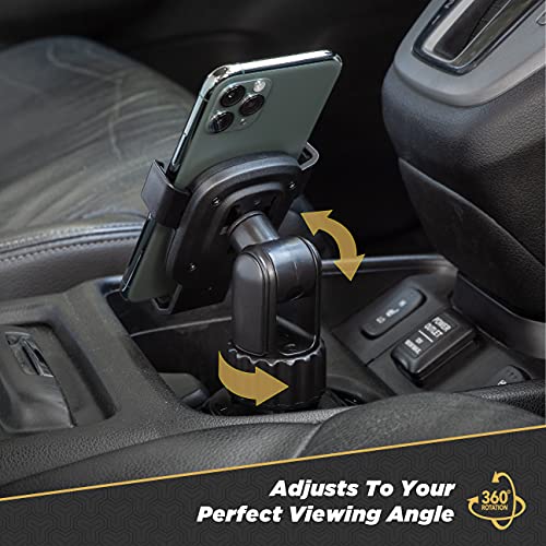 Scosche GHCUPM-SP1 GravityDrop Cup Phone Holder Mount with Phone Weight Triggered Adjustable Arms, Universal for Most Vehicle Cup Holders, Black